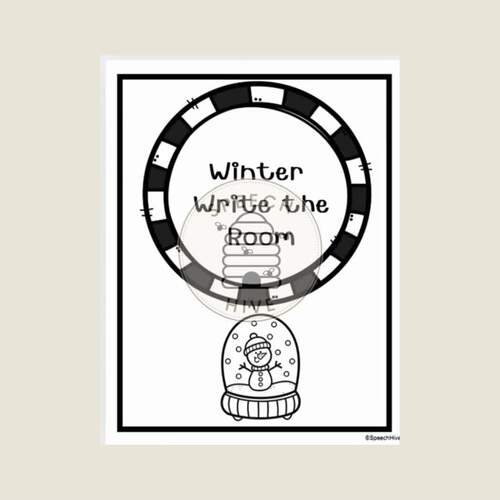 January Write the Room, Winter Vocabulary Cards by SpeechHive | TPT