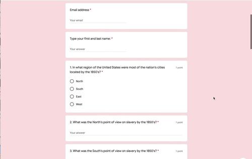 Civil War and Reconstruction Test and Quiz with Google Forms™ by Love ...