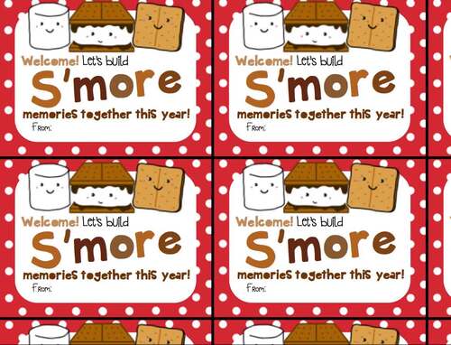 S'mores Gift Tag for Open House and Beginning of Year- Welcome! Let's ...