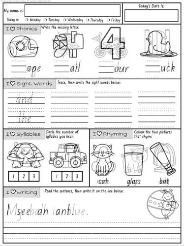 Mornings Made Easy! Kindergarten Morning Work SET THREE for NSW Australia