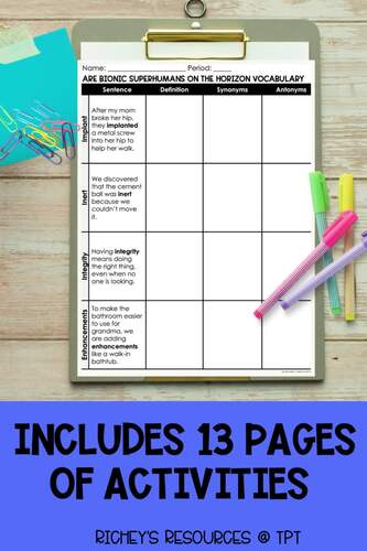 Are Bionic Superhumans on the Horizon Nonfiction Unit HMH 8 Digital and ...