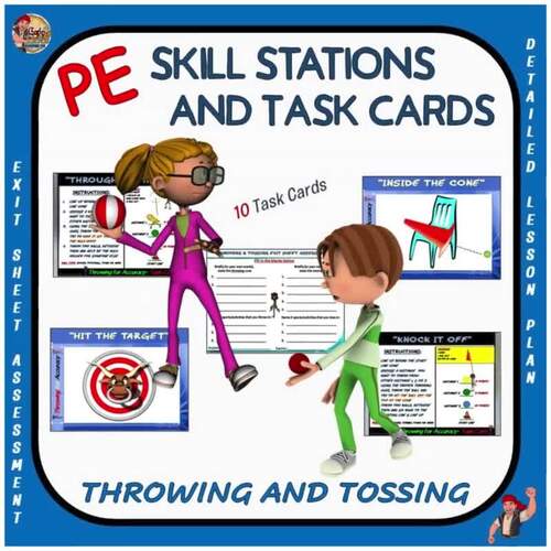 PE Skill Station Signs and Task Cards - Throwing and Tossing Visual ...