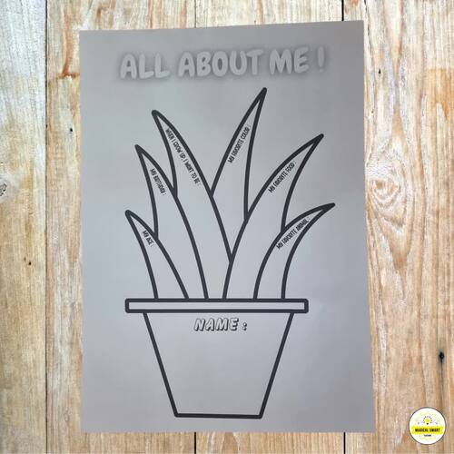 All About Me Flower Pot Plant First Day Of School Get To Know You ...