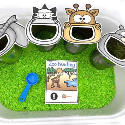 Zoo Animals Counting Sensory Bin - Zoo Math Activity Safari Animals ...