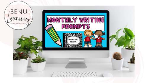Monthly Writing Prompts with Word Banks and Blank Template Printable ...