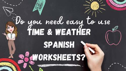 Telling Time & Weather in Spanish Vocabulary El Tiempo El Clima La Hora ...
