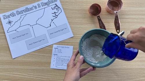 North Carolina's Three Regions Salt Dough Map Project | TPT
