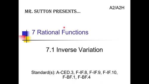 Inverse Variation by Mr Sutton Presents | TPT
