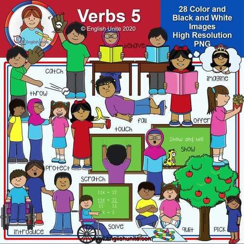 Clip Art - Verbs Bundle 3 by English Unite Clip Art | TPT