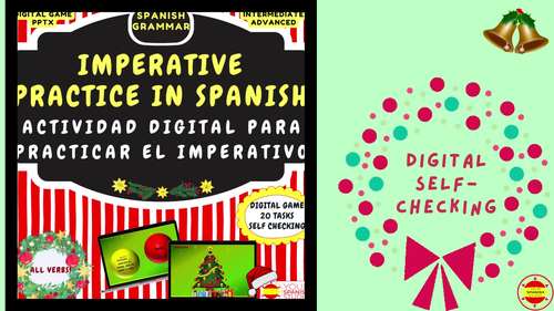 Christmas Spanish imperative all verbs no prep digital game El imperativo