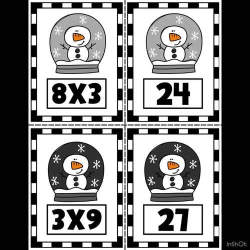 Winter Multiplication and Division by 3 Facts by Serendipity Math Shop