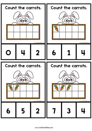 Easter Count and Clip Task Cards (1-10) Kindergarten Math Center