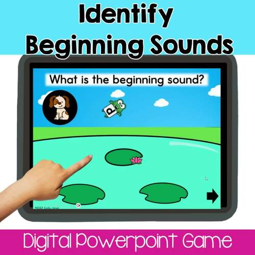 Frog Initial Sound Identification Digital Phonics Games by Emily Ames