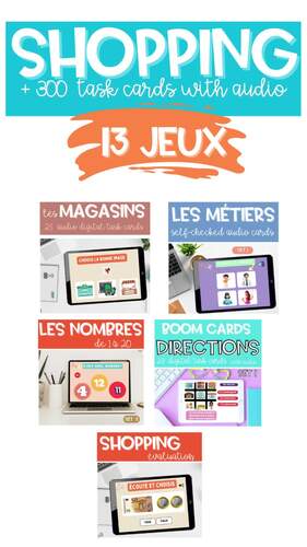 Faire les Magasins en Ville BUNDLE French Shopping in Town BOOM CARDS