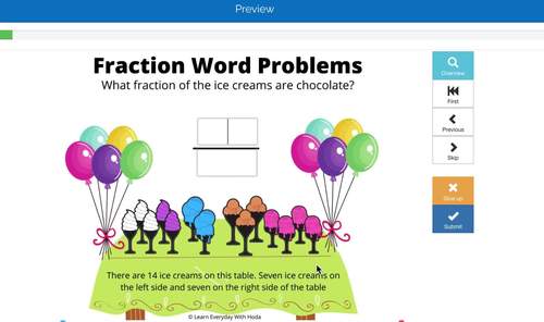 Fractions Word Problems Boom Cards ™ by Learn Everyday Hub | TPT