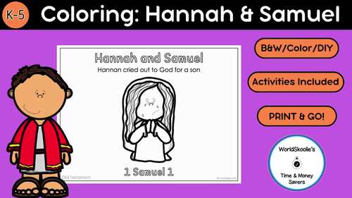 hannah and baby samuel coloring page