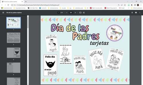 Día de los padres tarjetas by Dual Language Helper Ayudante Bilingue