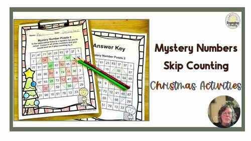 Differentiated Christmas Skip Counting Mystery Number Worksheets w ...