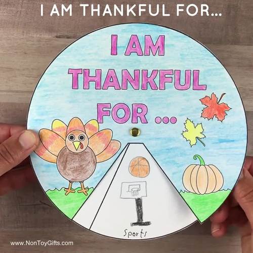 I Am Thankful For Craft - Thanksgiving Coloring Craft + Writing Activity
