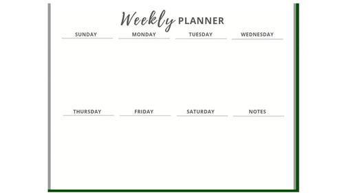 Weekly Planner Printable PDF Landscape by Mom Money Map | TPT