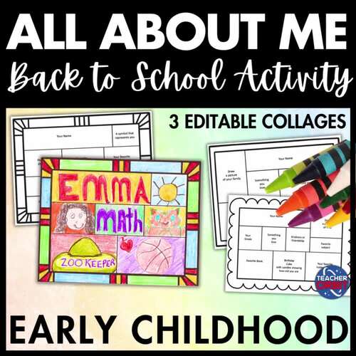 All About Me Poster Activity Back to School Collage Early Childhood ...