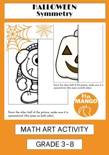 Halloween Symmetry Art Drawing Activity - Geometry Worksheets by Kim ...