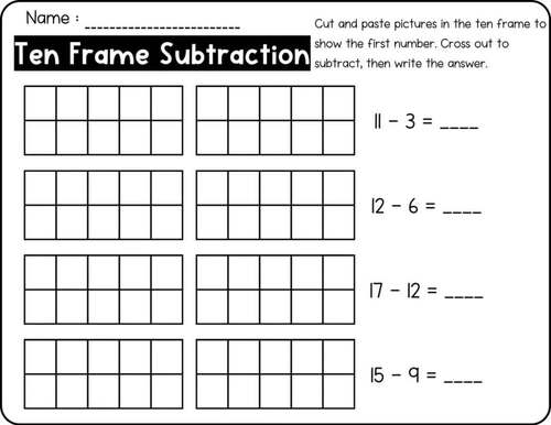 Halloween Double Ten Frames | Addition & Subtraction to 20 | Cut ...