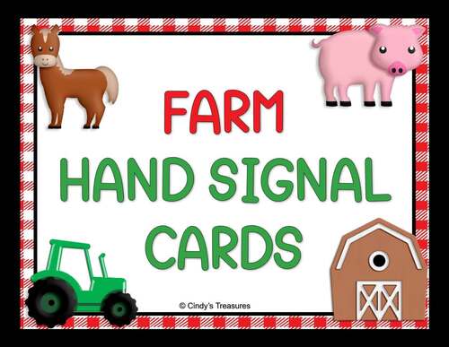 Farm Theme Hand Signals *Editable* by Cindy's Treasures | TPT