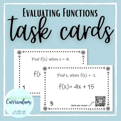 Evaluating Functions Self-Checking Task Cards by Boldly Inspired Curriculum