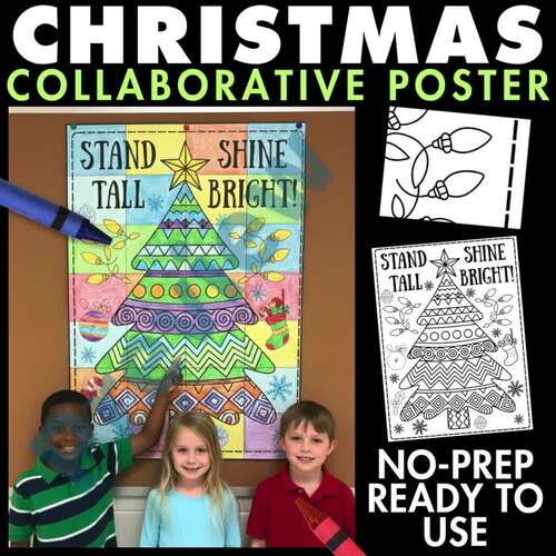 Christmas Tree SEL Collaboration Poster Activity Holiday Collaborative ...