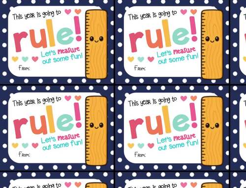 Ruler Beginning of Year Gift Tag- This year is going to rule! Let's ...