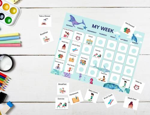 Kids Weekly Planner, Weekly Kids Calendar, Visual Schedule, Visual ...