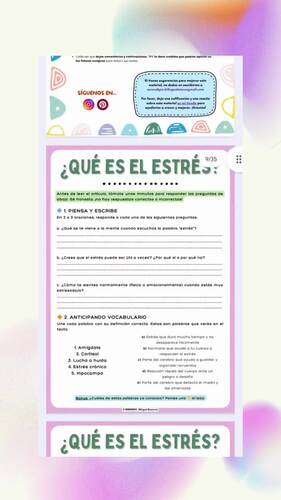 El Estrés y la Salud | ACTIVIDADES LECTURA ESCRITURA | Mental Health ...