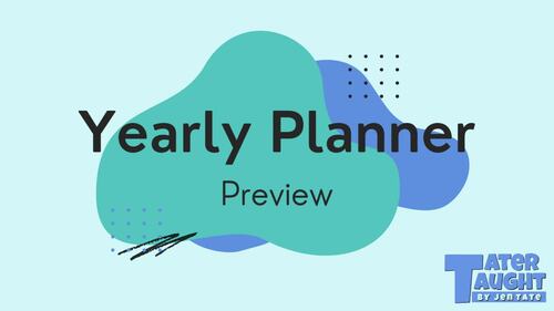 Editable Digital Yearly Planner and To Do List - Weeks, Months, & Long Term