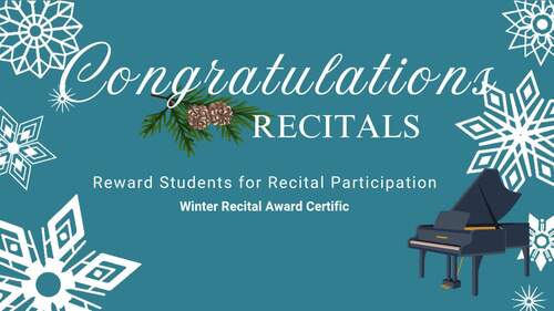 Winter Recital Award Certificates: 2-pack piano recital participation (PDF)