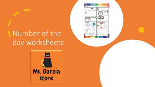Numbers of the day math worksheets numbers 106 to 110 Model A | TPT