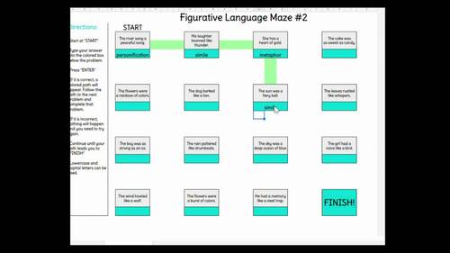 Figurative Language Maze Activities | Google Classroom | Digital | Canvas