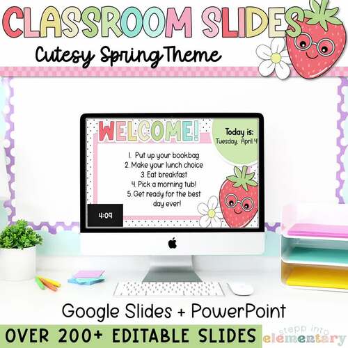 Spring Daily Slides | Cutesy Spring Slides | Class Management | TPT