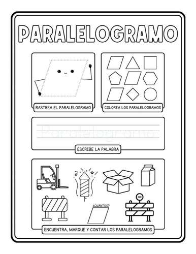 SPANISH Shapes Worksheets, Activity Pages, Tracing Sheets, Math, Geometry
