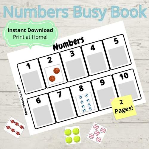 Numbers Busy Book, Numbers Worksheet, Learning Numbers by Aplace4mamas