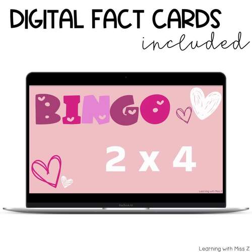 Valentine's Day Math Multiplication Bingo by Learning with Miss Z