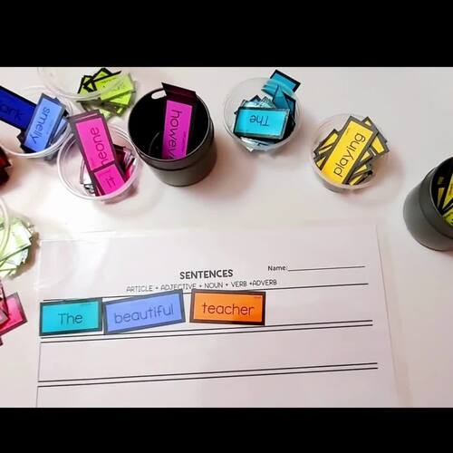 Build A Sentence Part of Speech Tiles Language Arts by EduCreators