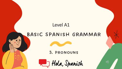 Basic Spanish Grammar. Level A1. Topic 3: Pronouns by HOLA SPANISH ONLINE