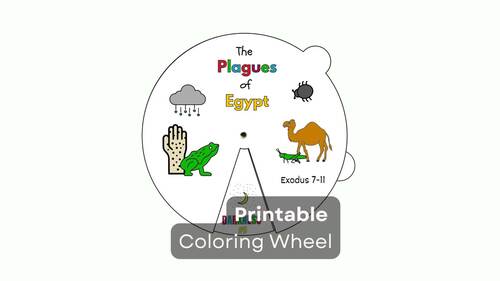 Plagues of Egypt Coloring Wheel, Printable Sunday School Craft, Bible ...