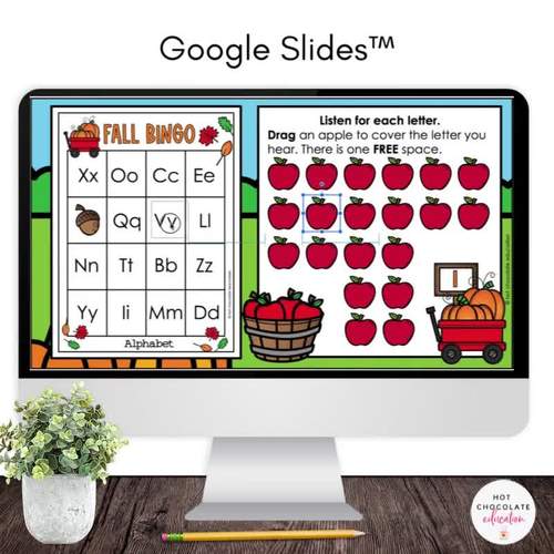 Fall Alphabet Letter Digital Bingo Game | Uppercase & Lowercase Recognition