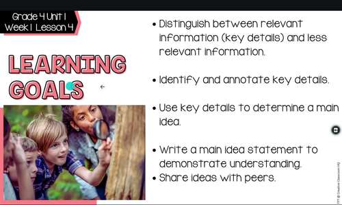 Benchmark Advance 4th Grade Unit 1 Teaching Slides + Student Workbook