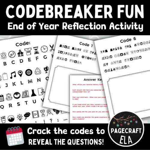 End of Year Reflection Activity with Cryptogram Codebreaker Tasks