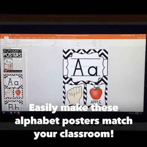 EDITABLE Alphabet Posters with American Sign Language {Chevron} | TPT
