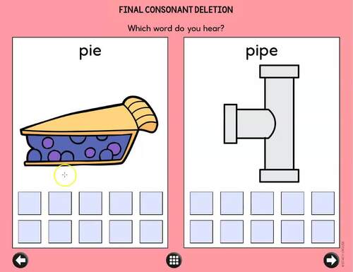 Digital Minimal Pair Cards Phonology Speech Therapy Interactive PDF