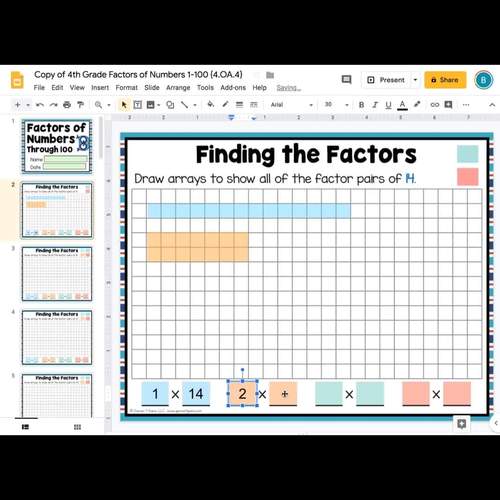 4th Grade Factors of Whole Numbers - Finding Factors with Rainbow ...